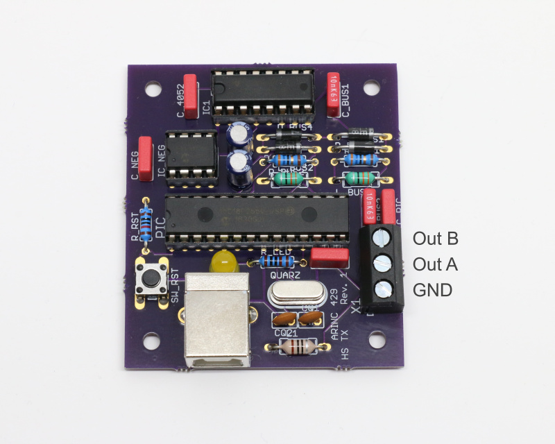 ARINC 429 HS Transmitter, USB - Cockpit Concept
